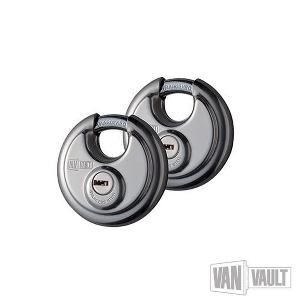 Van Vault Stainless Steel Disc Padlock Twin Pack – Safety Workwear UK
